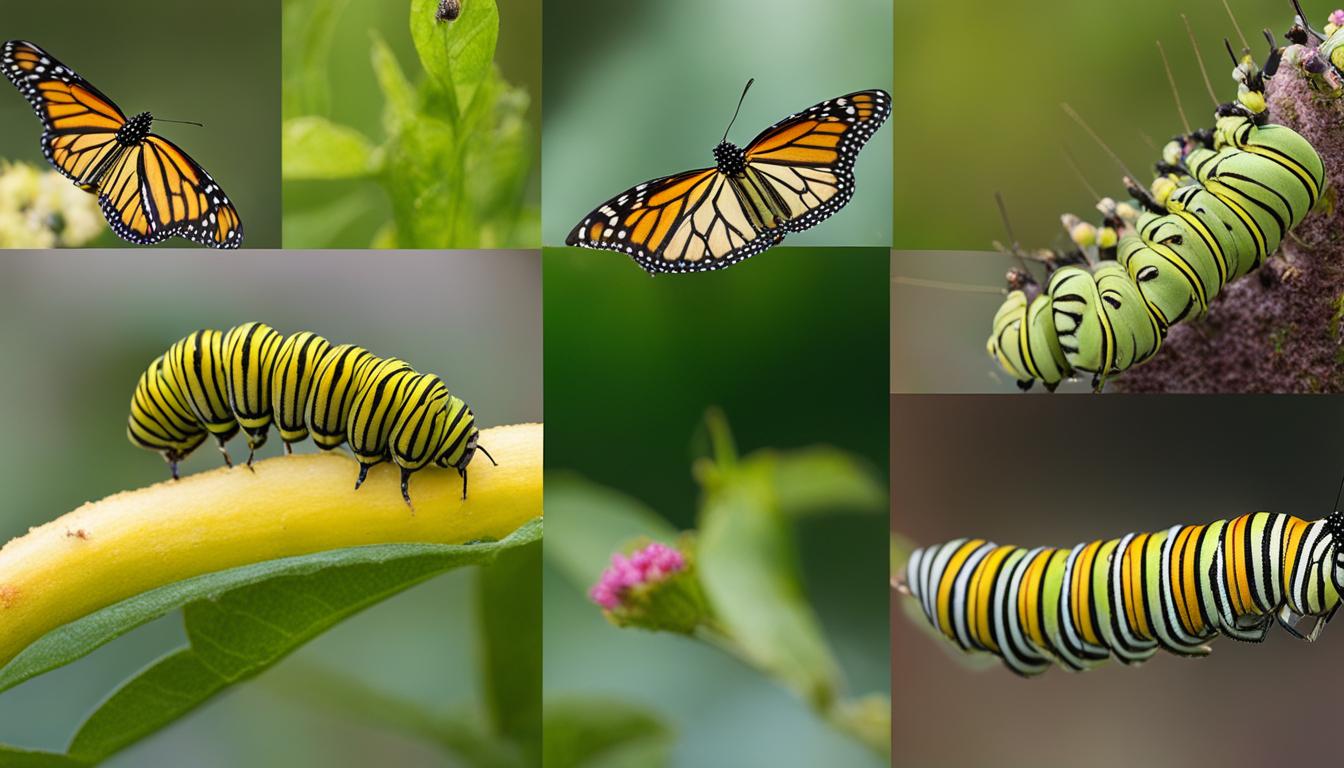 Stages of Monarch Butterfly Caterpillar Growth